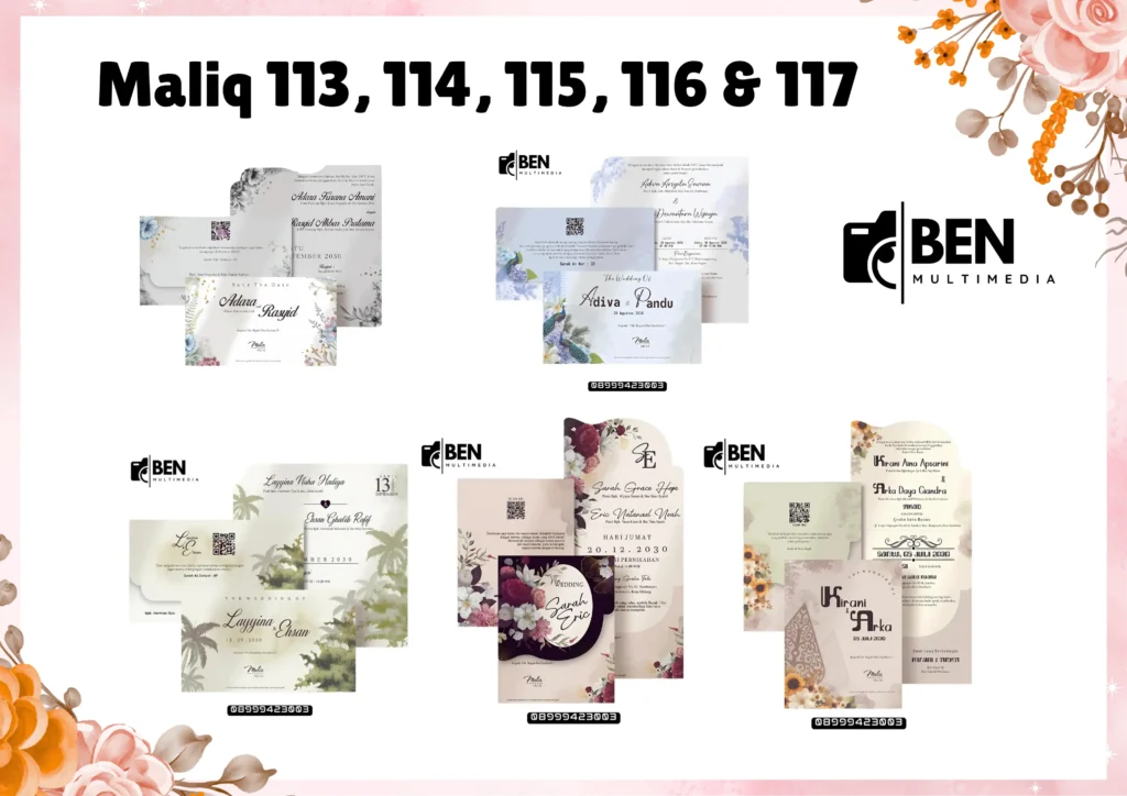 Template CorelDRAW Blanko Maliq 113-117 untuk Undangan