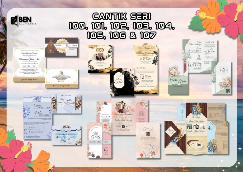 File Setting Undangan Cantik 100-107 Format CorelDRAW
