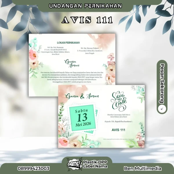 Cetak Undangan Pernikahan AVIS 111 - Ben Multimedia