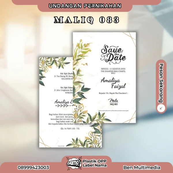Cetak Undangan Pernikahan Maliq 83 - Ben Multimedia