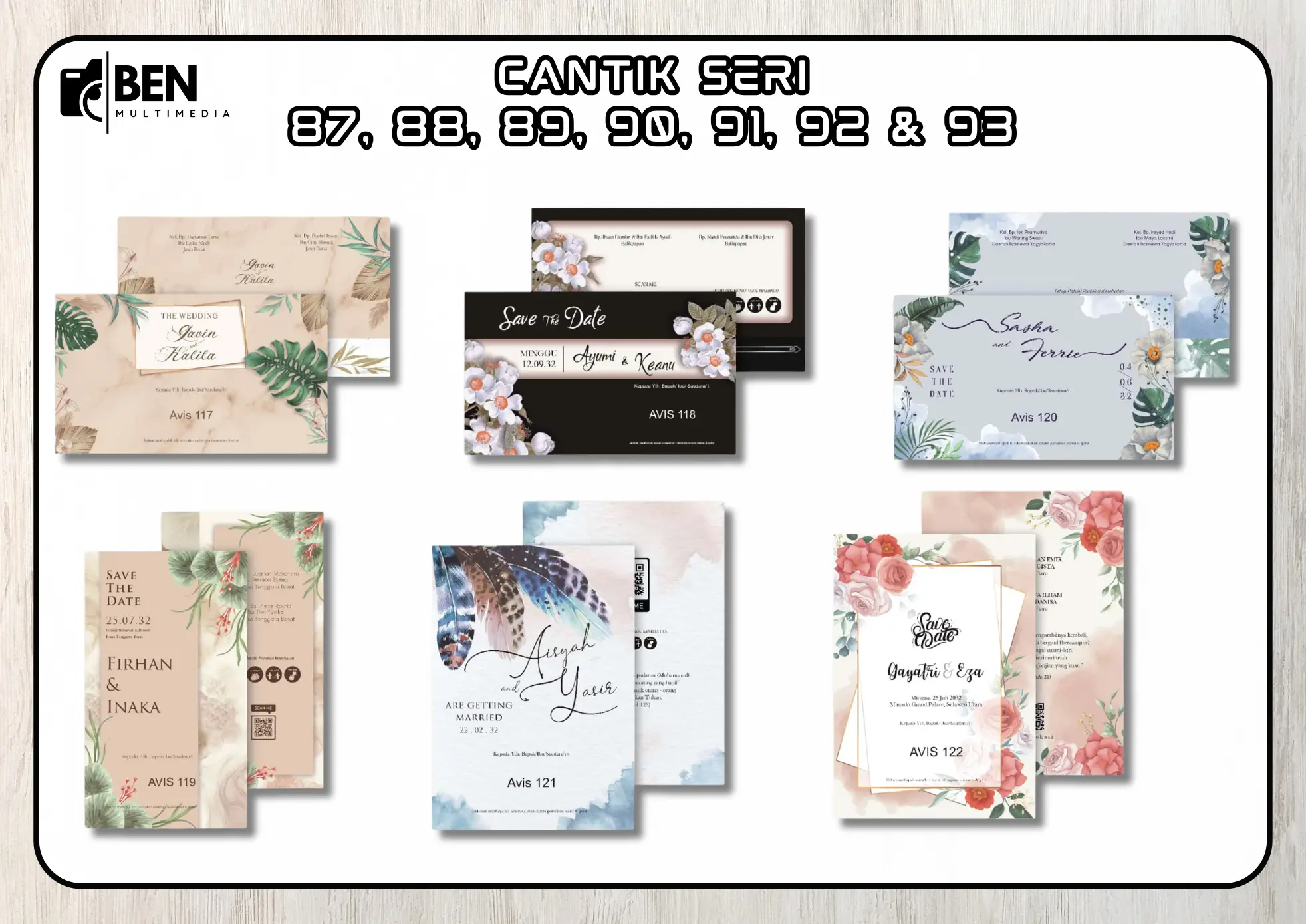 Template Blangko AVIS 117-122 Siap Edit untuk Undangan