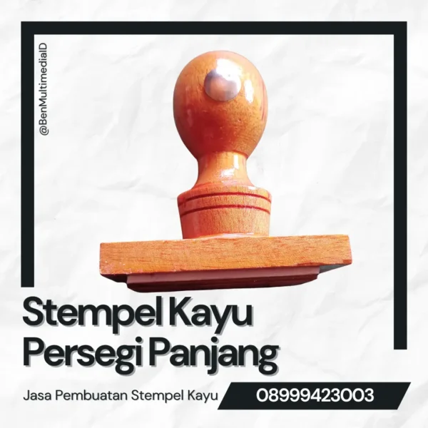 Stempel Kayu Persegi Panjang Ukuran Standar - Ben Multimedia