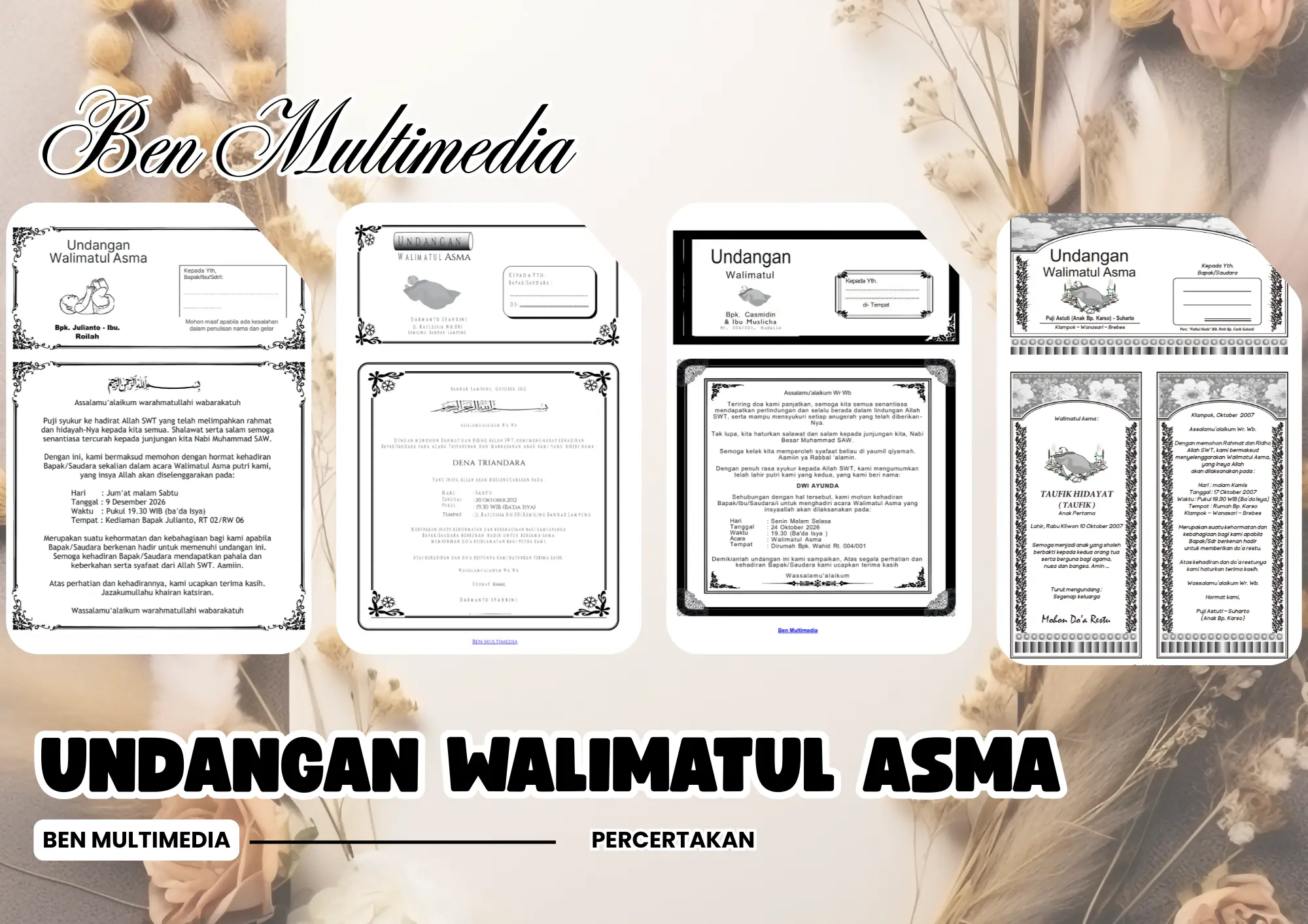 7 Contoh Undangan Walimatul Asma yang Bisa di Edit MS Word